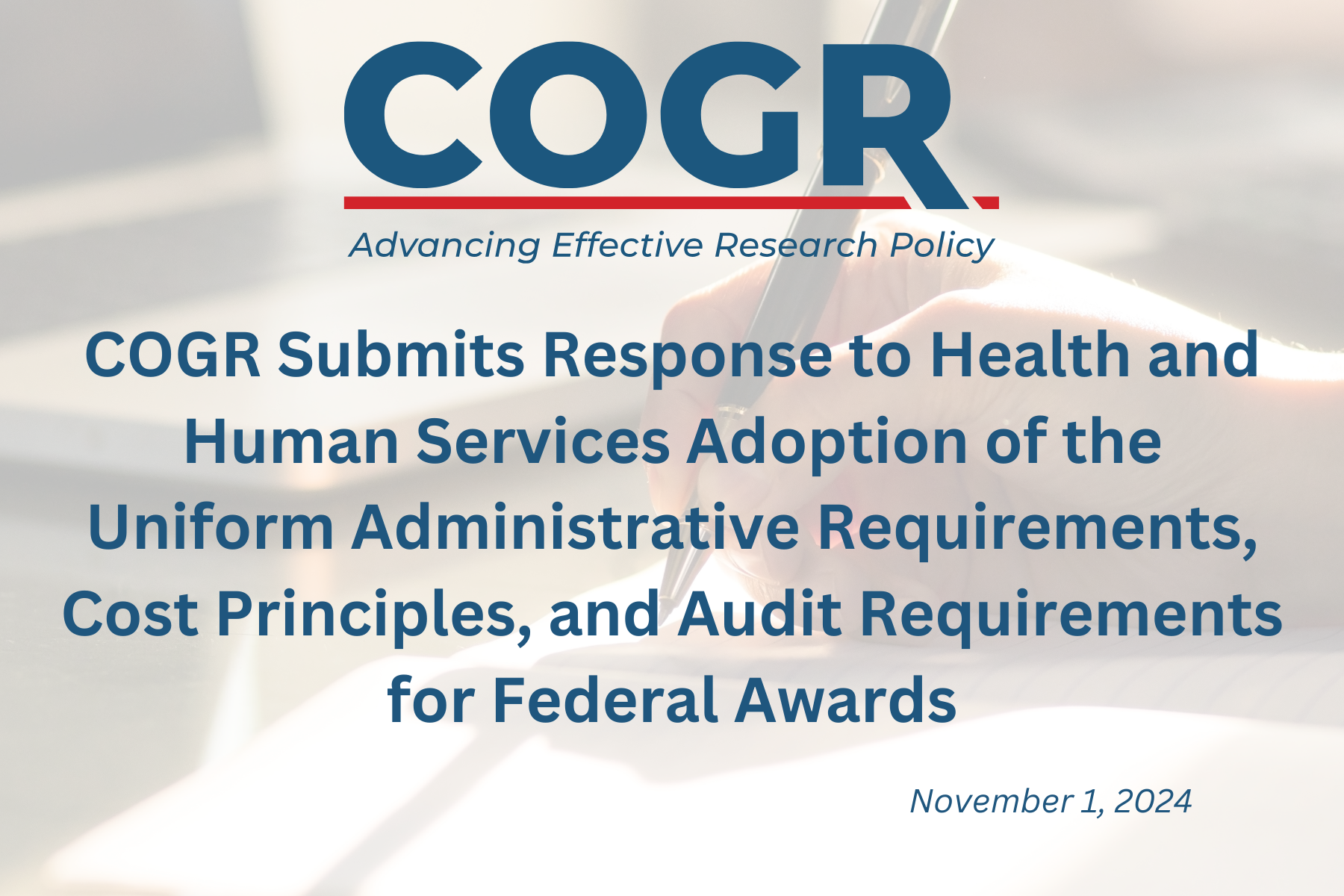 COGR Submits Response to Health and Human Services Adoption of the ...